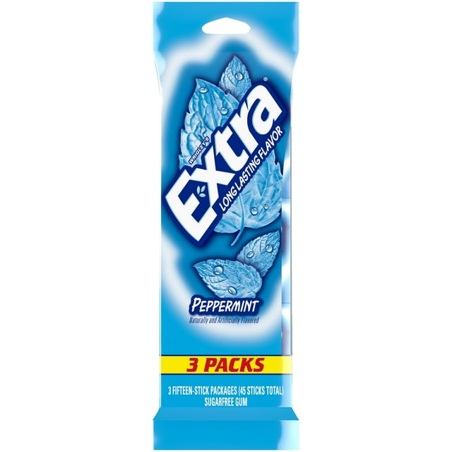 Extra Peppermint Sugar Free Chewing Gum - 15 ct (3 Pack) - Walmart.com