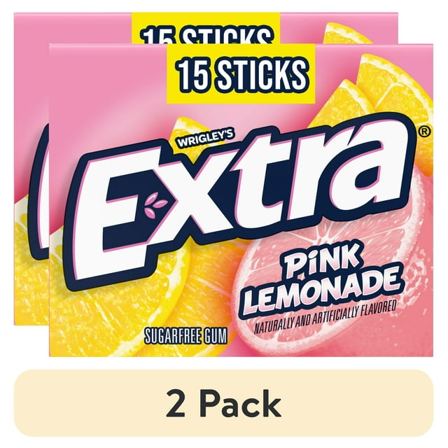 (2 pack) Extra Pink Lemonade Sugar Free Chewing Gum - 15 Pieces ...