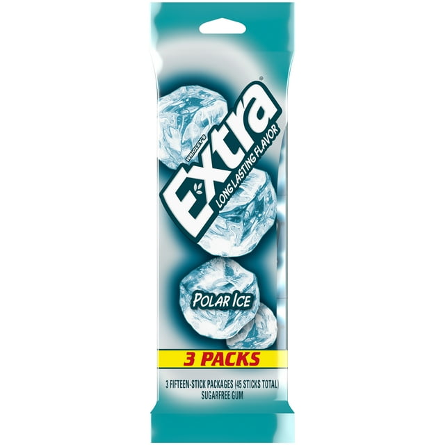 Extra Polar Ice Sugarfree Chewing Gum - Long-lasting Flavor, 15 Ct, 3 ...