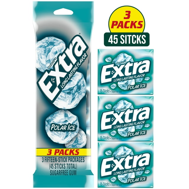 Extra Polar Ice Sugar Free Chewing Gum - 15 ct 3 Pack (Pack of 6 ...