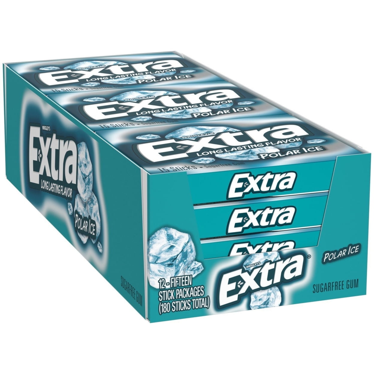 Extra Polar Ice Sugar-Free Chewing Gum, 15-Stick Packs (12 Pack ...
