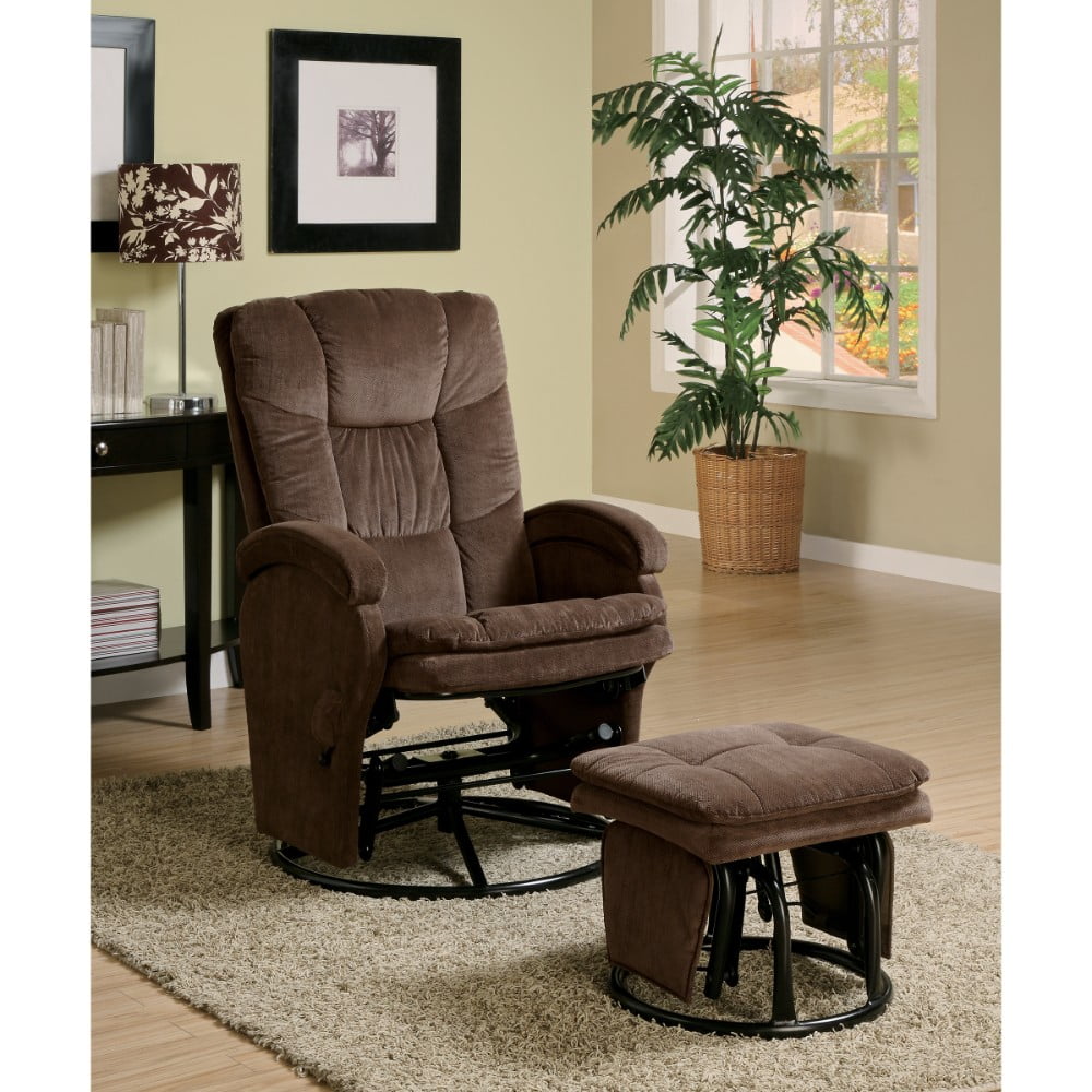 Extra Relaxing Glider Chair With Ottoman, Chocolate - Walmart.com