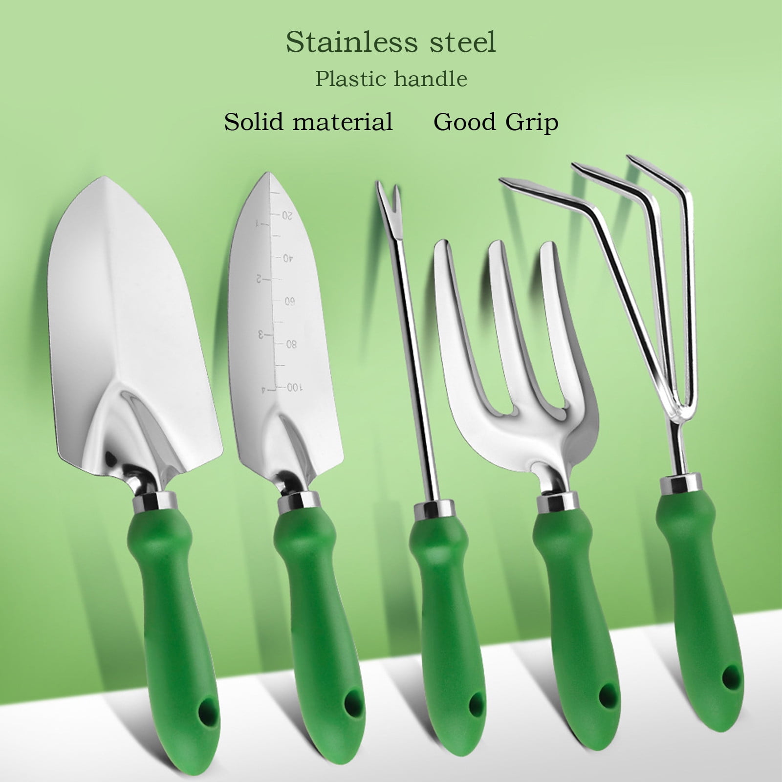 Extra Savings, Garden tools Set, 5PCS Heavy Duty, Stainless Steel, Anti ...