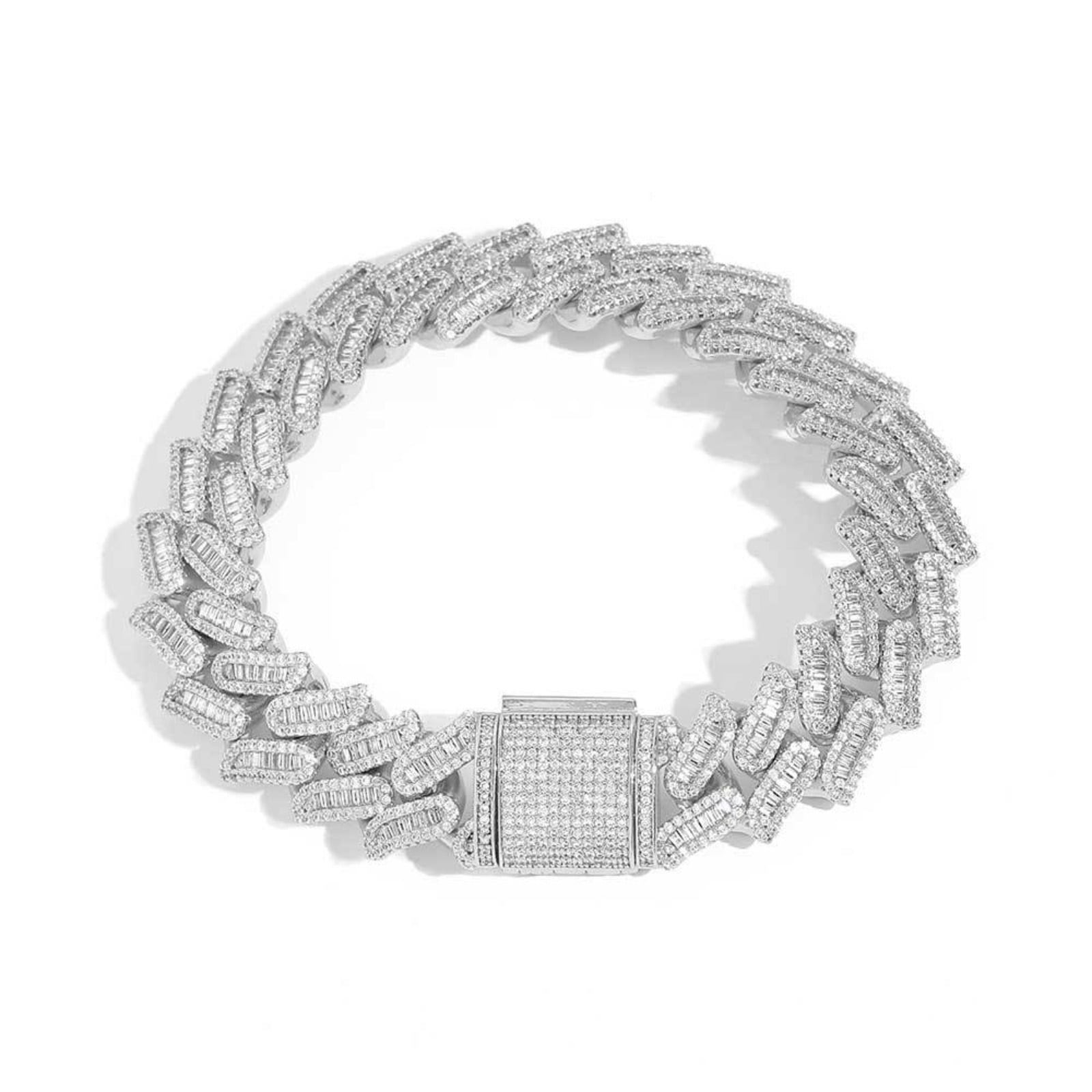 Extra Shiny Big Iced Out Cuban Chain for Men Solid Thick Hip Hop Miami ...