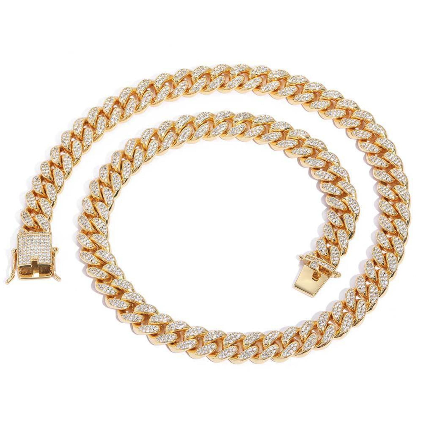 Extra Shiny Big Iced Out Miami Cuban Link Chain for Men, Width 12MM Hip ...