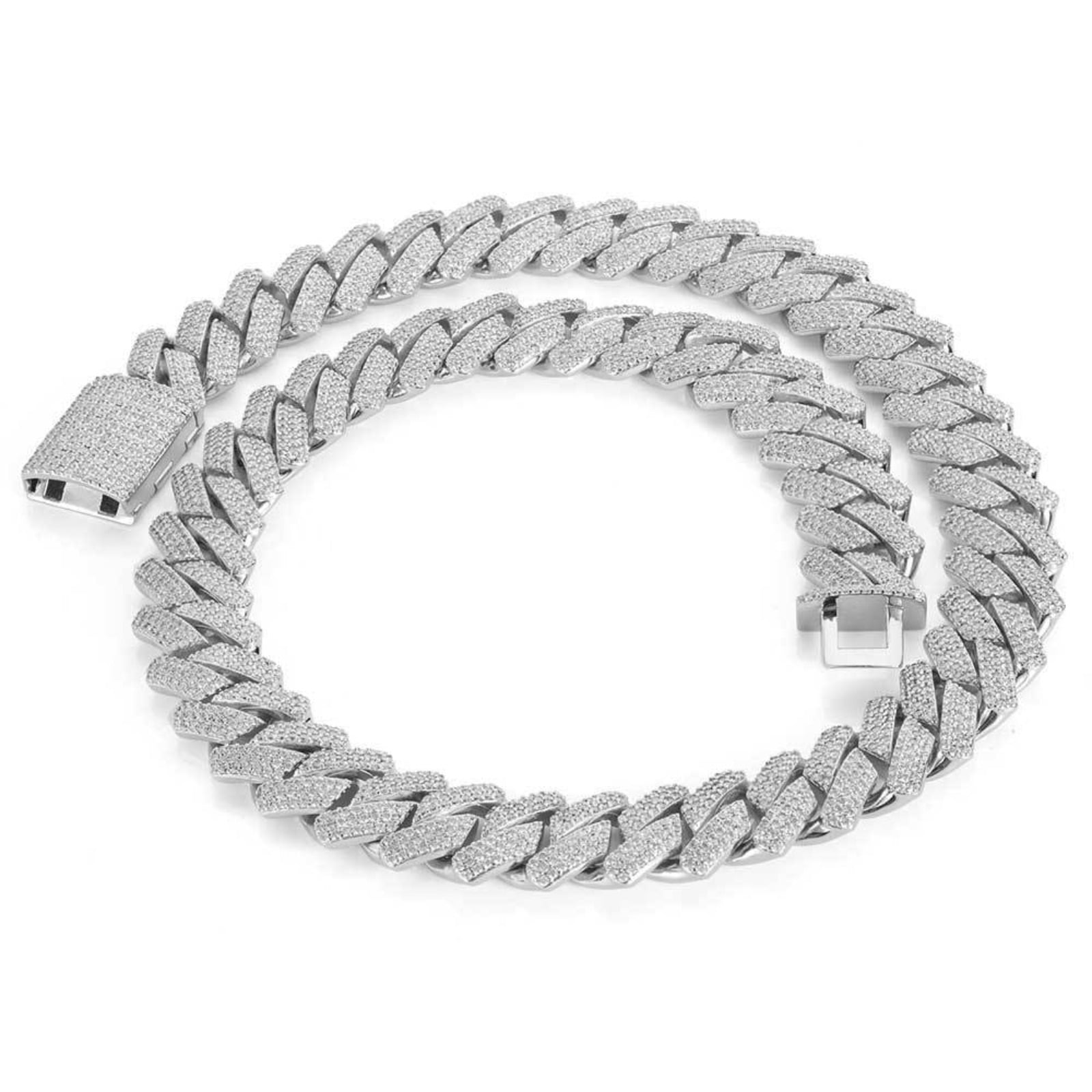 Extra Shiny Iced Out Cuban Chains, Width 18MM Men Chain Necklace, Solid ...