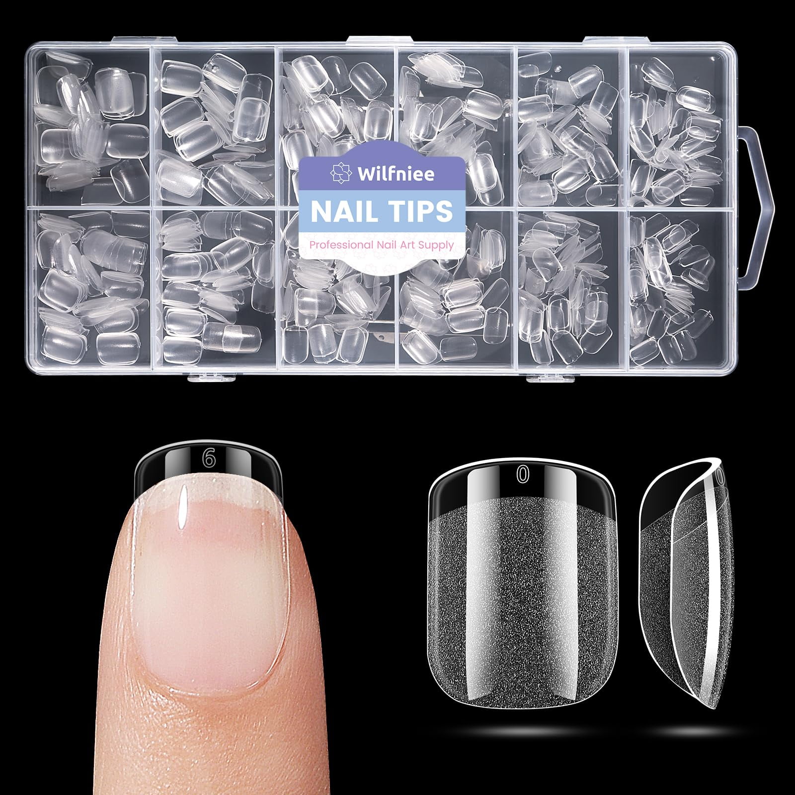 Extra Short Nail Tips DHF10 Square: 504PCS Pre-shaped Gel Nails Tips ...