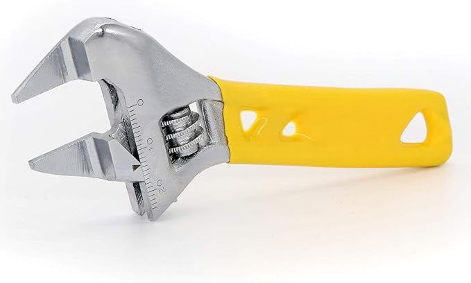 Extra Slim Jaw 4-Inch Adjustable Wrench, Silver, High Carbon Steel ...