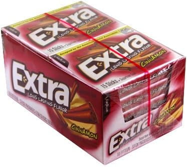 Extra Slim Pack Cinnamon Gum 10 Count Pack — 15 Sticks Each — Sugar ...