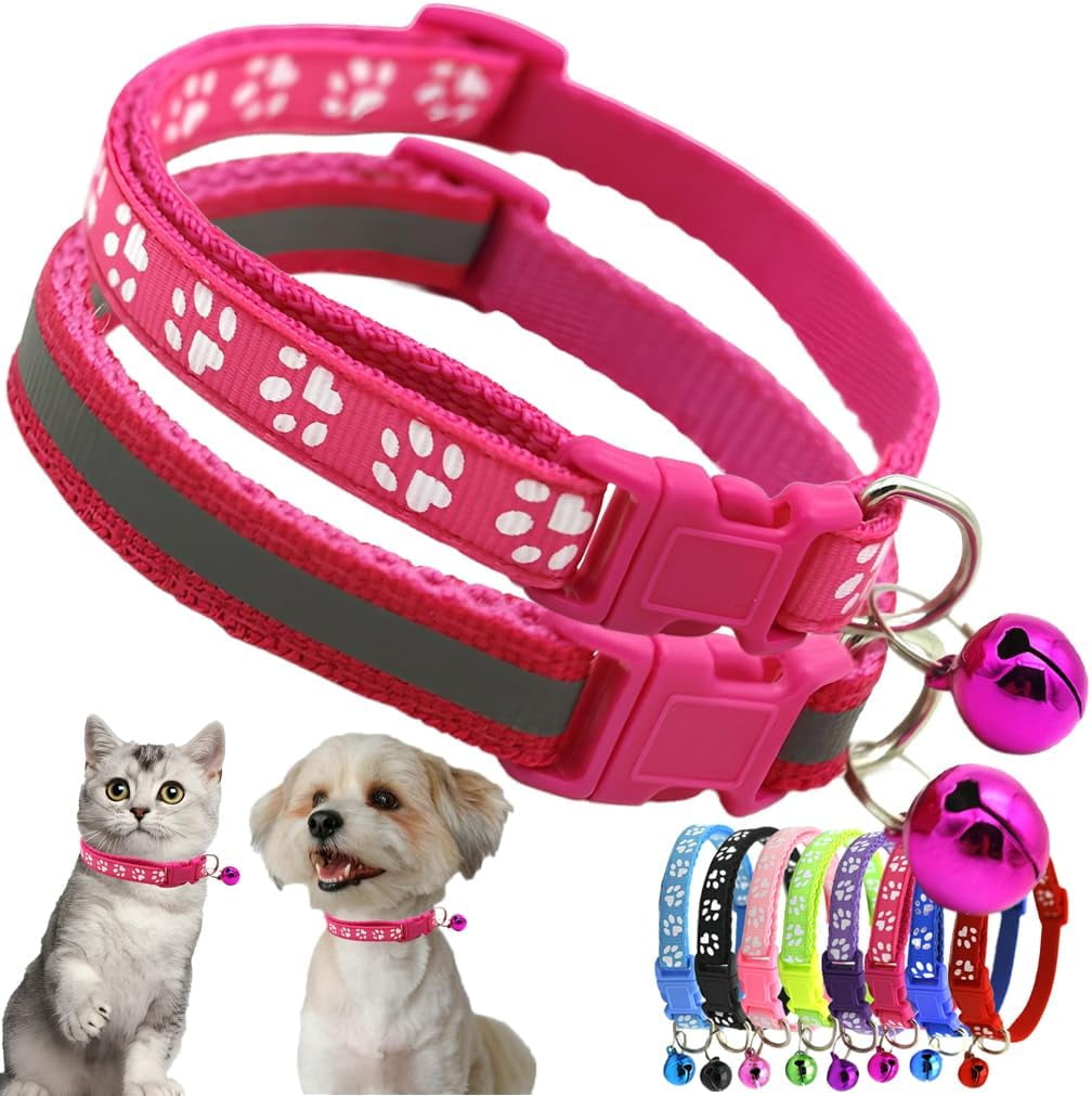Extra Small Dog Collar with Bell, 2-Pack Puppy Collar with Bells ...