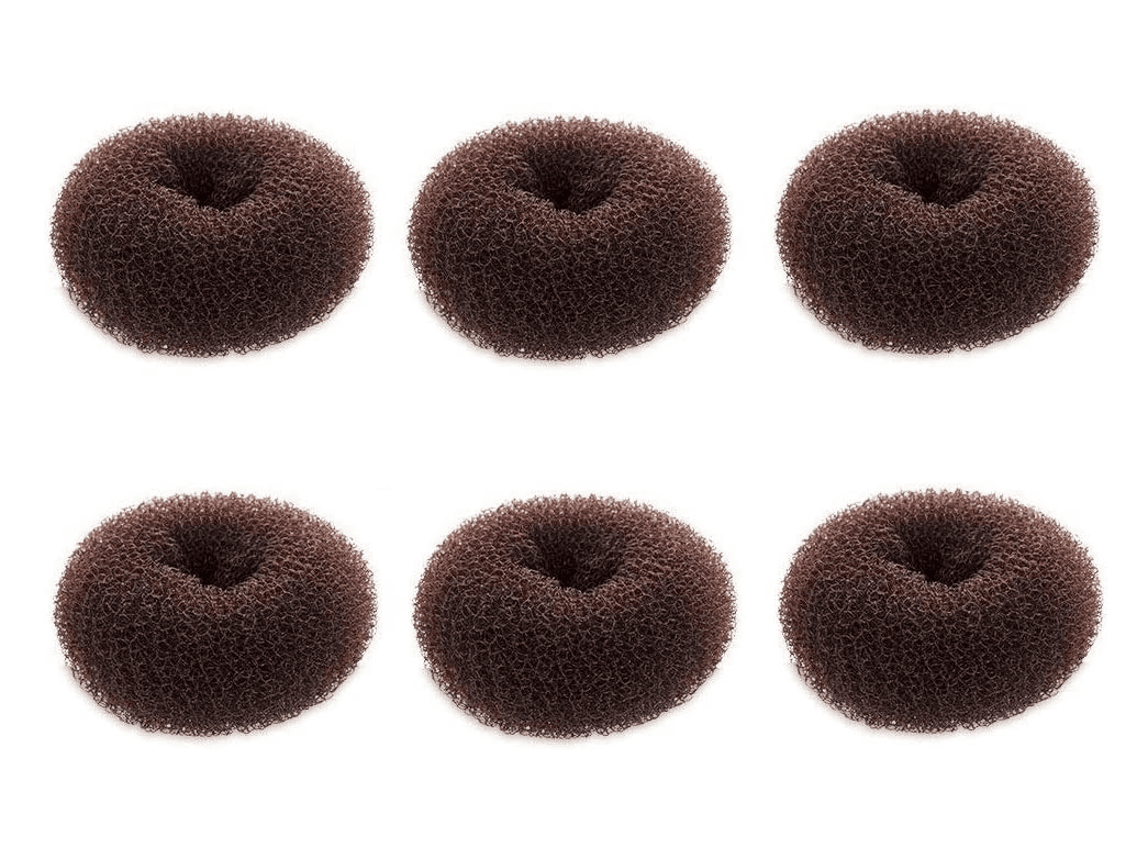 Bumiews Extra Small Hair Bun Maker for Kids, 6 PCS Dark Brown Donut ...