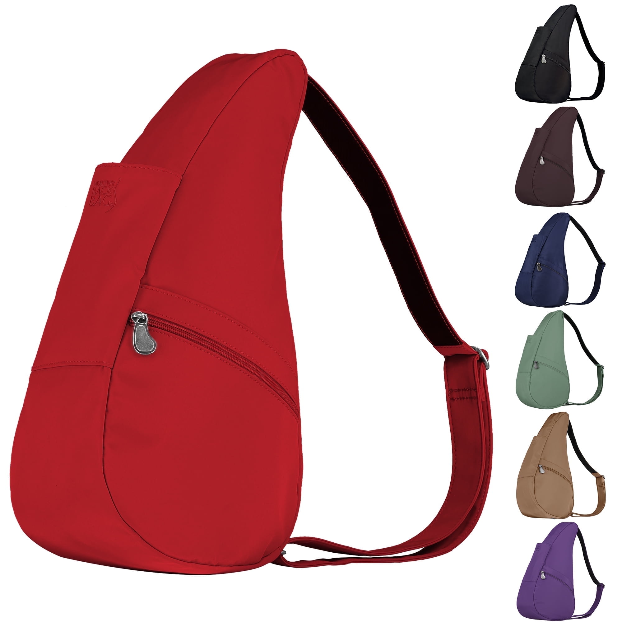 AmeriBag 15" Microfiber Crossbody Sling Healthy Back Bag (Red ...