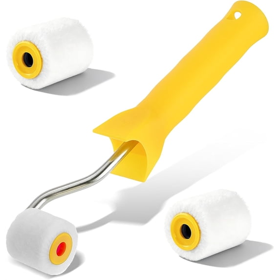 Extra Small Roller Paint Brush Wool,1 Inch Mini Paint Roller + 2 ...