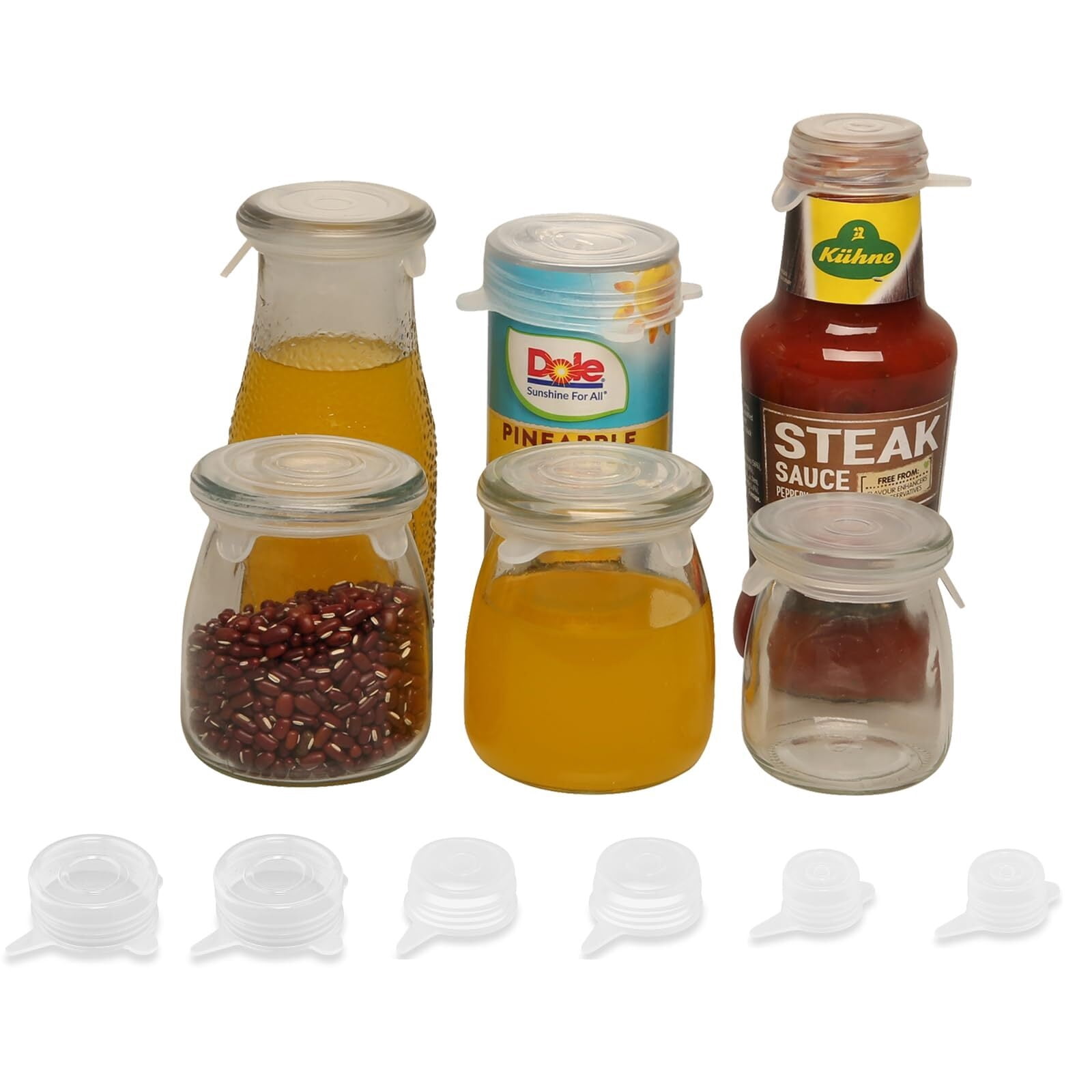 Extra Small Silicone Stretch Lids Reusable Silicone Jar Cover 3 ...