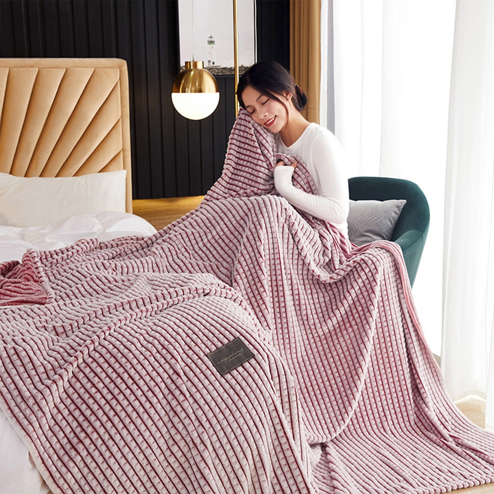 Extra Soft Fuzzy Faux Fur Throw Blanket Fluffy and Warm Blankets for ...