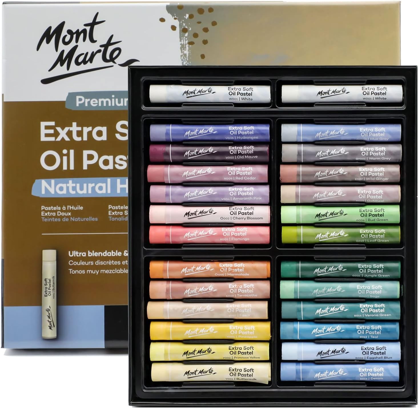 Extra Soft Oil Pastels Natural Hues Premium 26pc, Assorted Natural ...