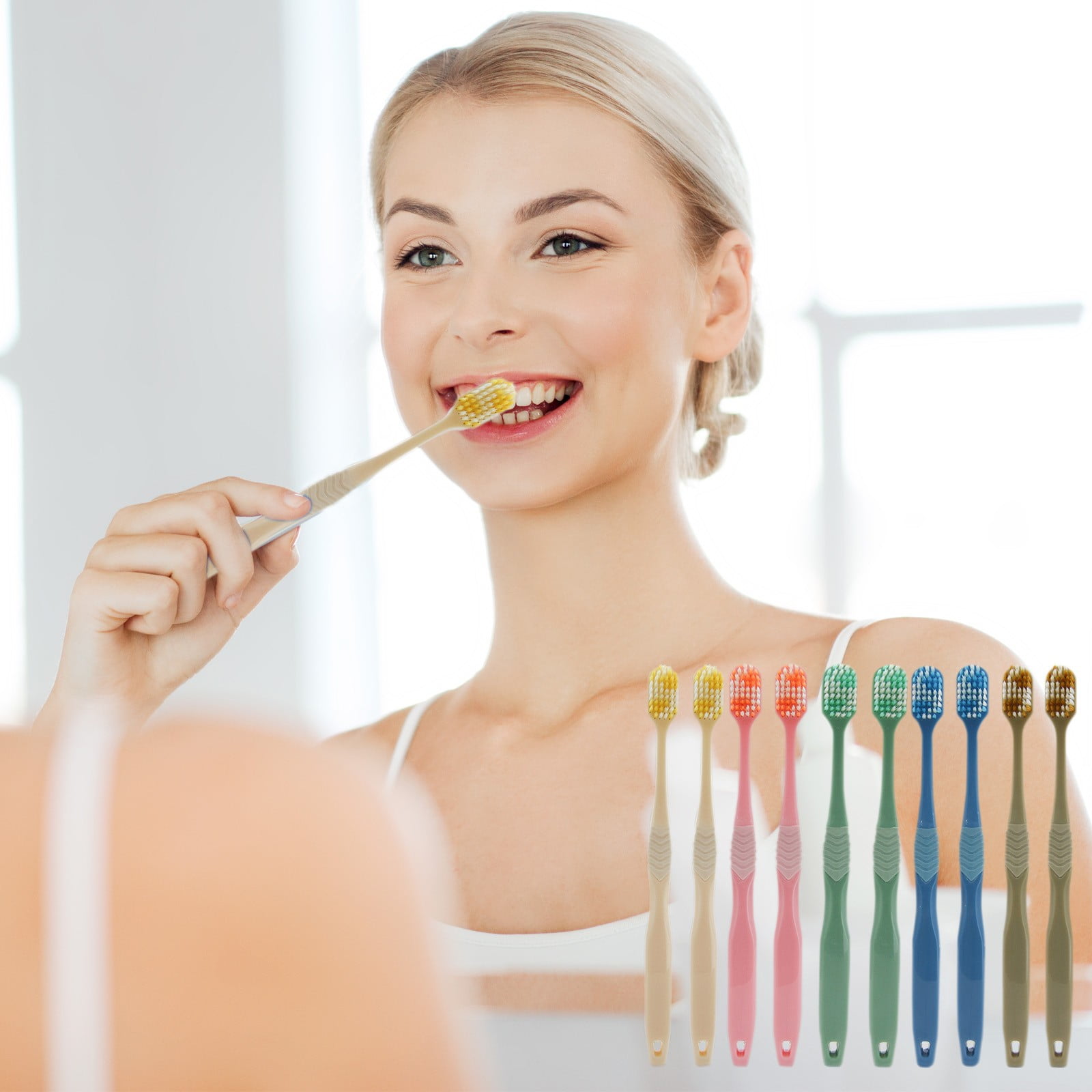 Extra Soft Toothbrush with Wide Head for Adults Sensitive Teeth and ...