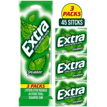 Extra Peppermint Chewing Gum, Value Multipack, 15-Stick Slim Packs ...