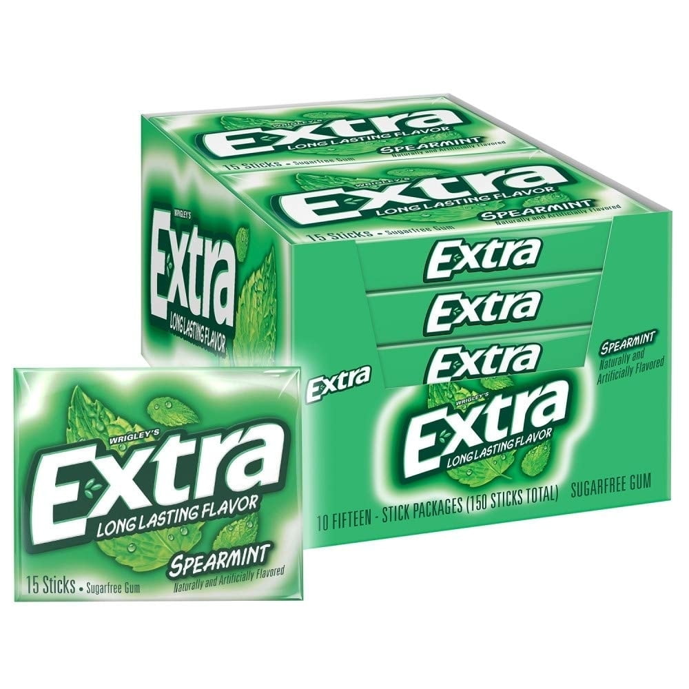 Extra Spearmint SugarFree Mint Chewing Gum - 10 Pack Bulk Box - Walmart.com