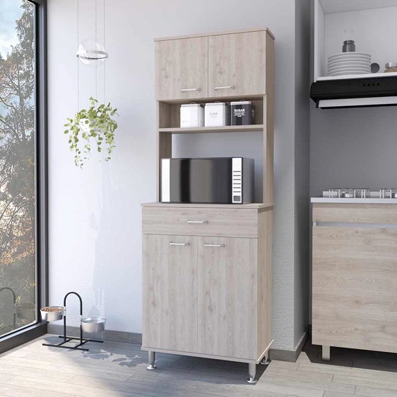 Extra Storage Double Door Cabinet+Light Gray Finish"-"Kitchen Pantry ...