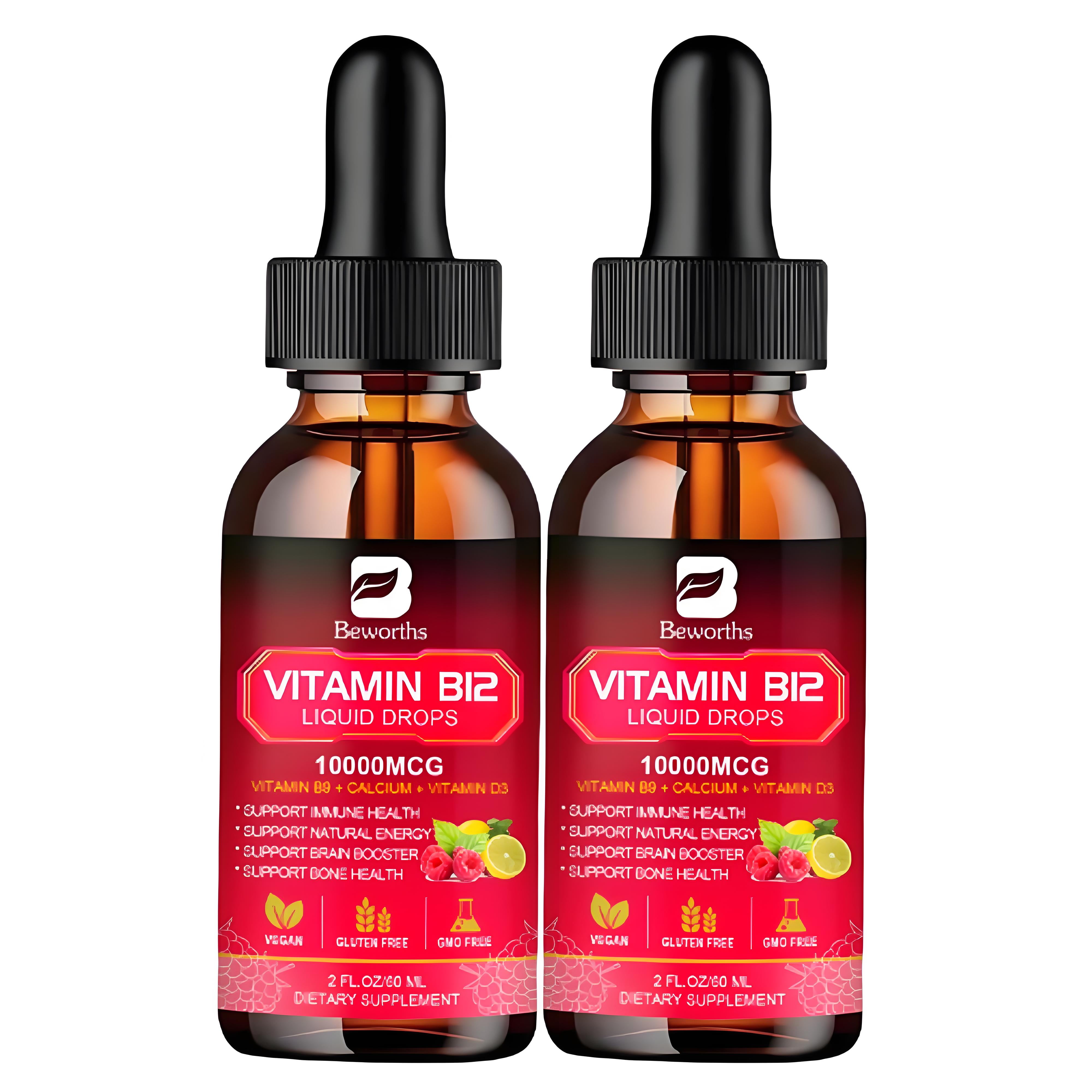 Extra Strength 10000mcg Vitamin B12 Liquid Vit B12 Drops ...