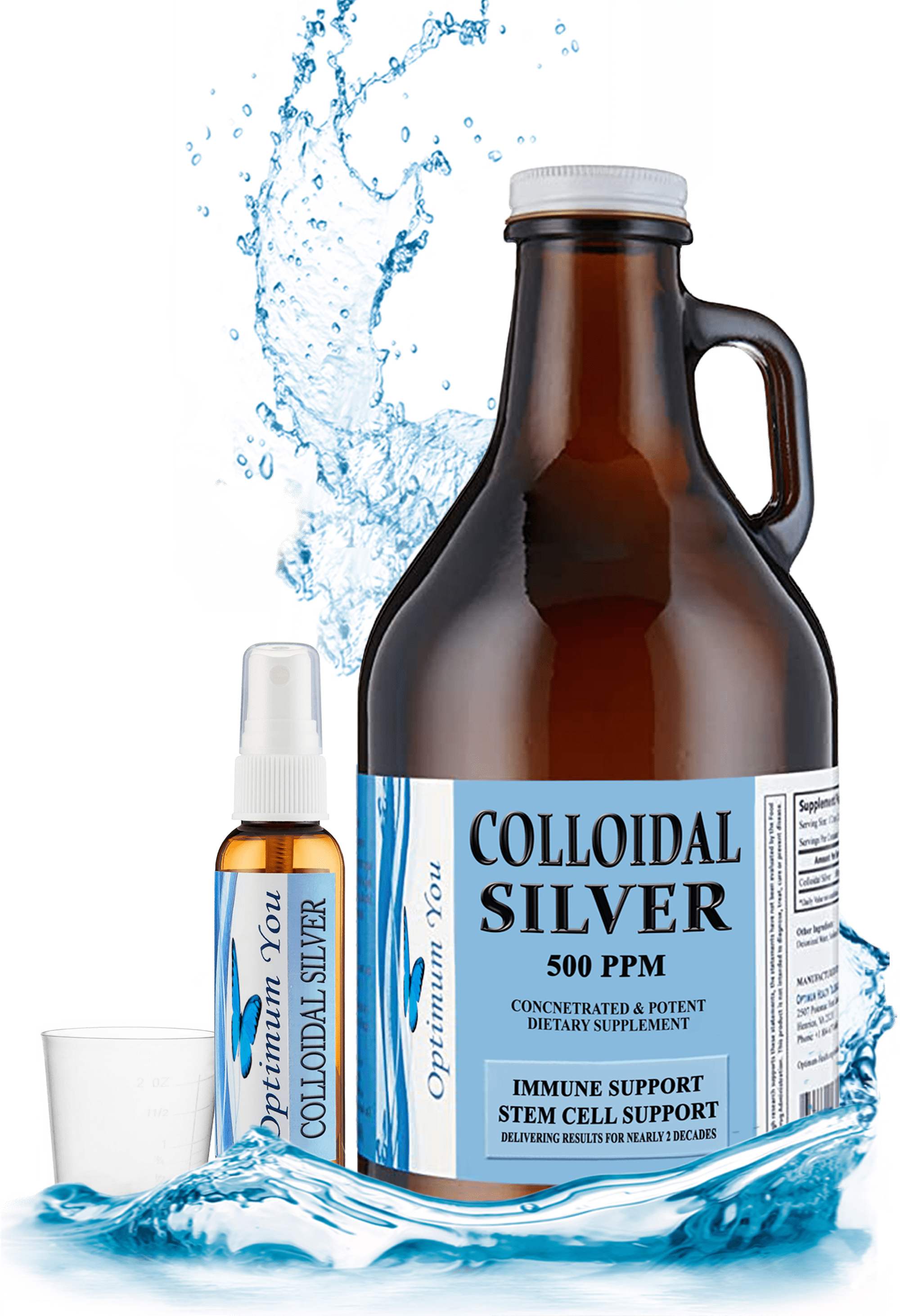 Optimum You Extra Strength Colloidal Silver | 500 PPM (32 oz) - Immune ...