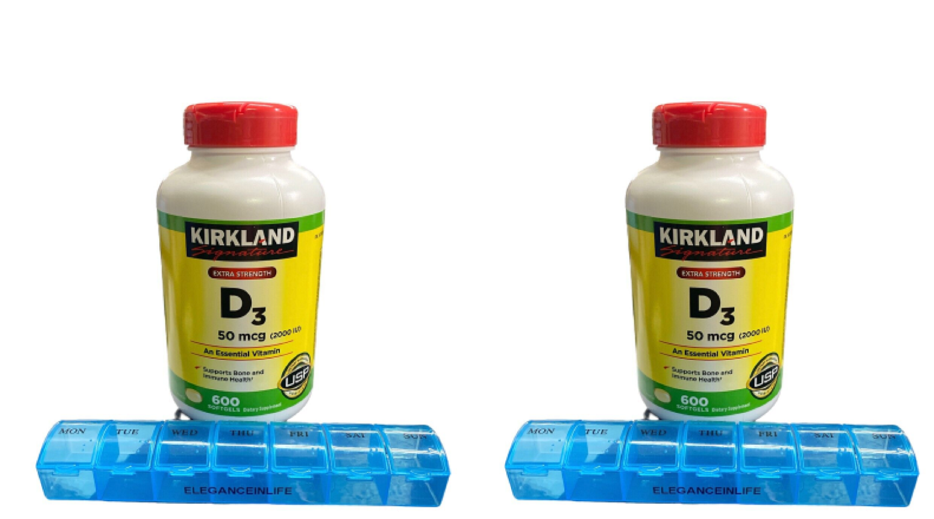 Extra Strength D3 50 mcg (2000 IU) 600 Softgels With One Eleganceinlife ...