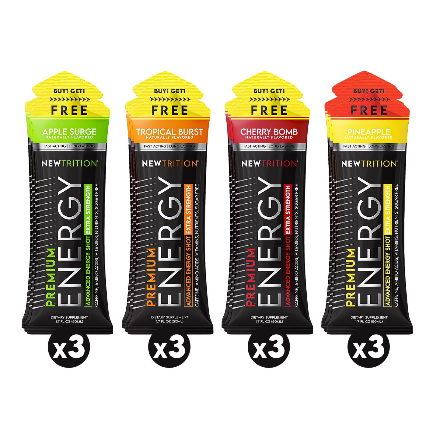 Extra Strength Energy Shot by NewTrition | Long Lasting | Sugar Free ...