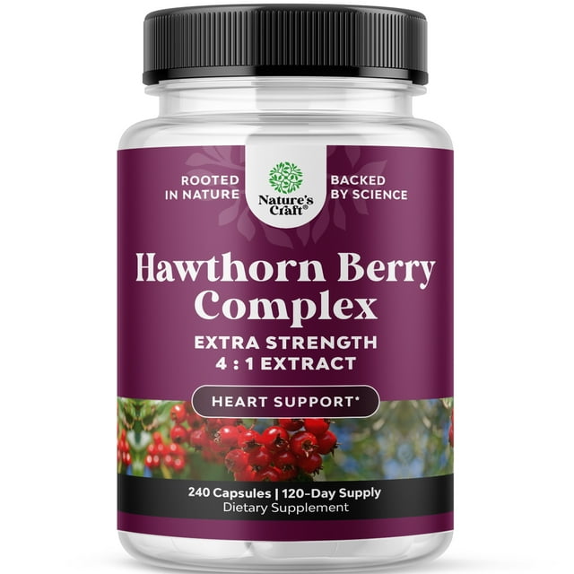 Natures Craft Extra Strength Hawthorn Berry Capsules, 240ct Heart ...