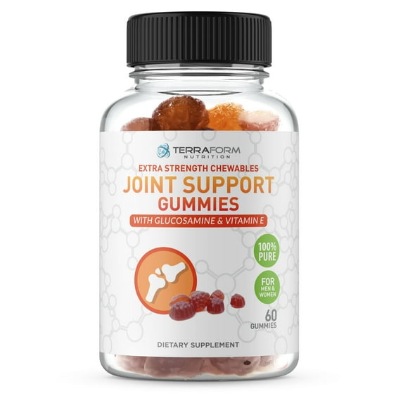 TerraForm Nutrition Extra Strength Joint Support Gummies, Glucosamine ...