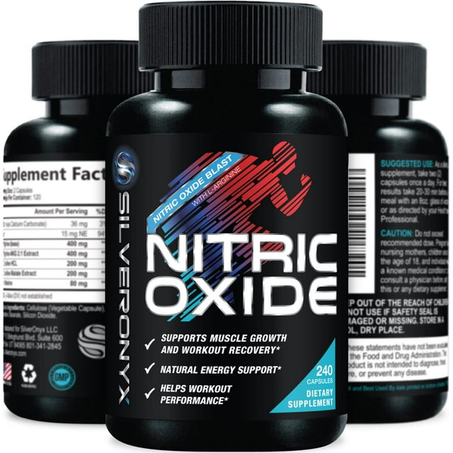 SilverOnyx Nitric Oxide Supplement - L Arginine, Citrulline, AAKG, Beta ...