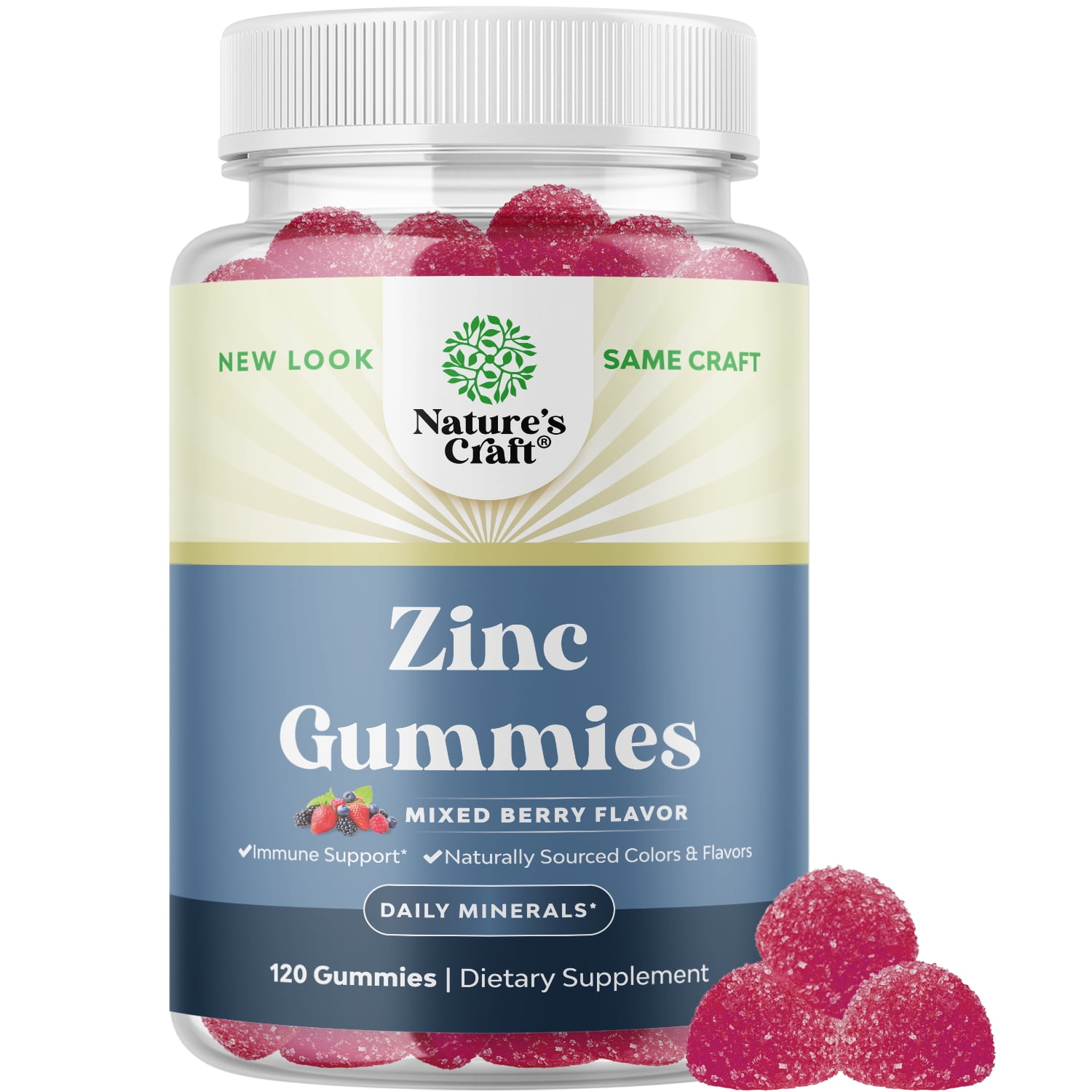 Extra Strength Zinc Gummies for Adults - Chewable 50mg Immunity ...