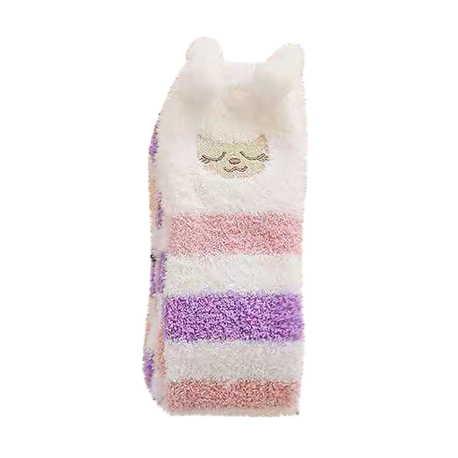 NOKIO Female Fuzzy Fleece Knee-High Socks Women'S Plush Coral Fleece ...