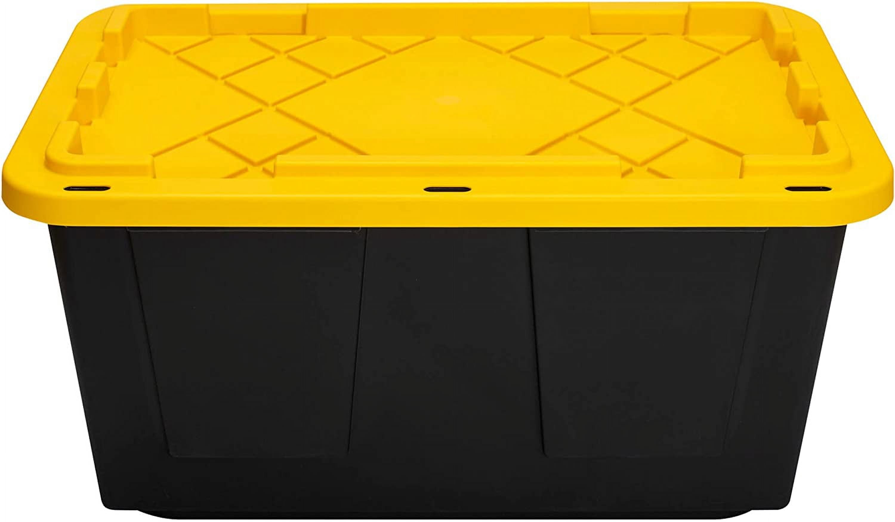 Extra Strong 27 Gallon, Black and Yellow Storage Bin (4pack) - Walmart.com