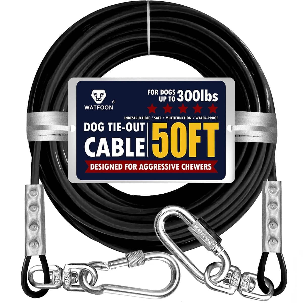 Extra Strong 50ft Tie Out Cable AIS1 for Large up to 300 lbs,1000+Pound ...