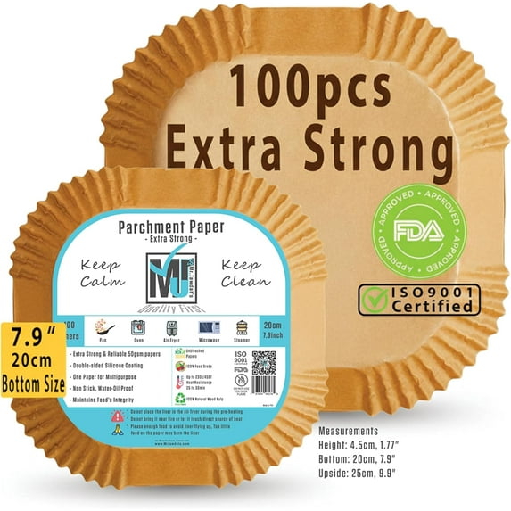 ((Extra Strong)) Air Fryer Disposable Paper Liner 100Pcs, Strong ...