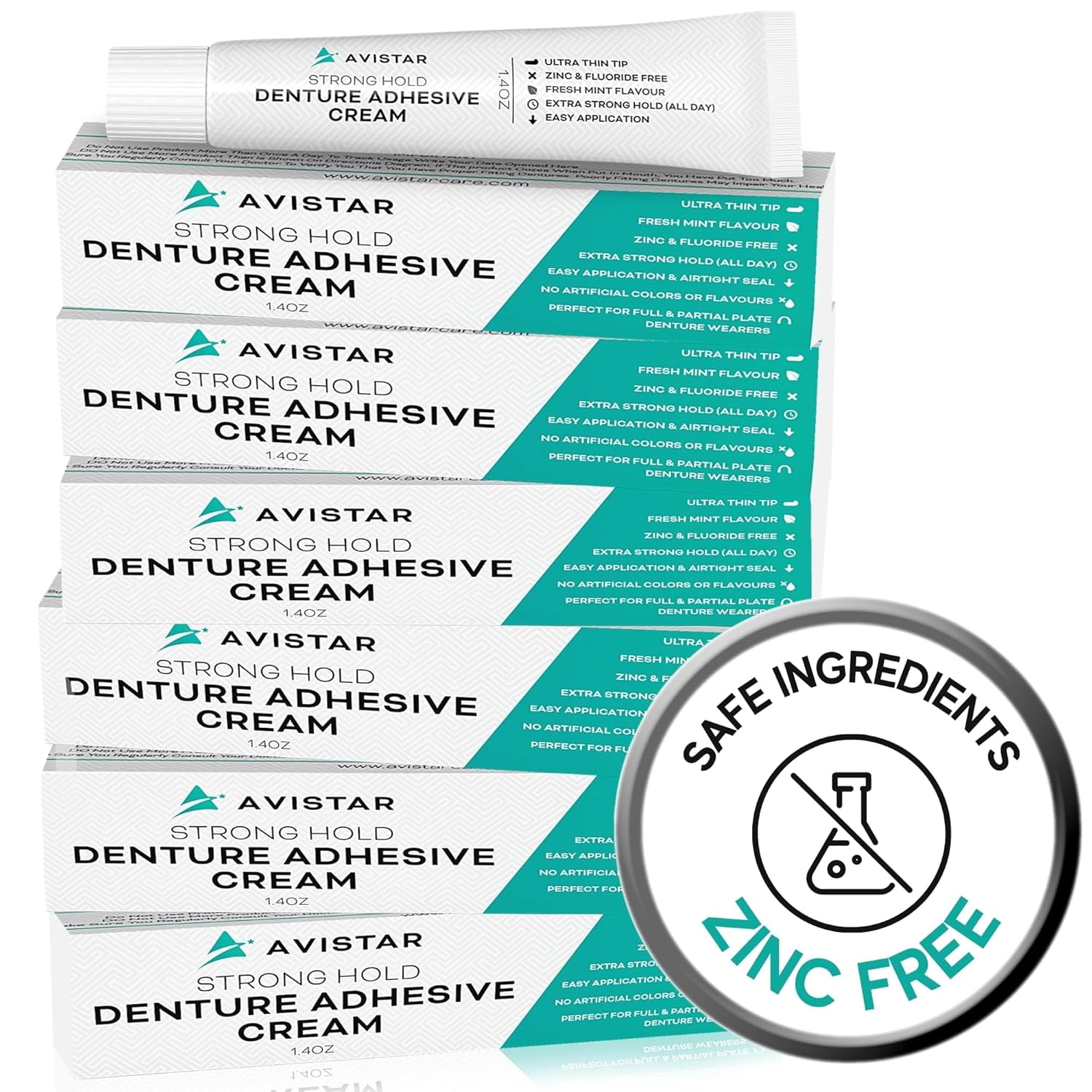 Extra Strong Denture Adhesive Cream, 12 Hour Hold Dental Glue ...