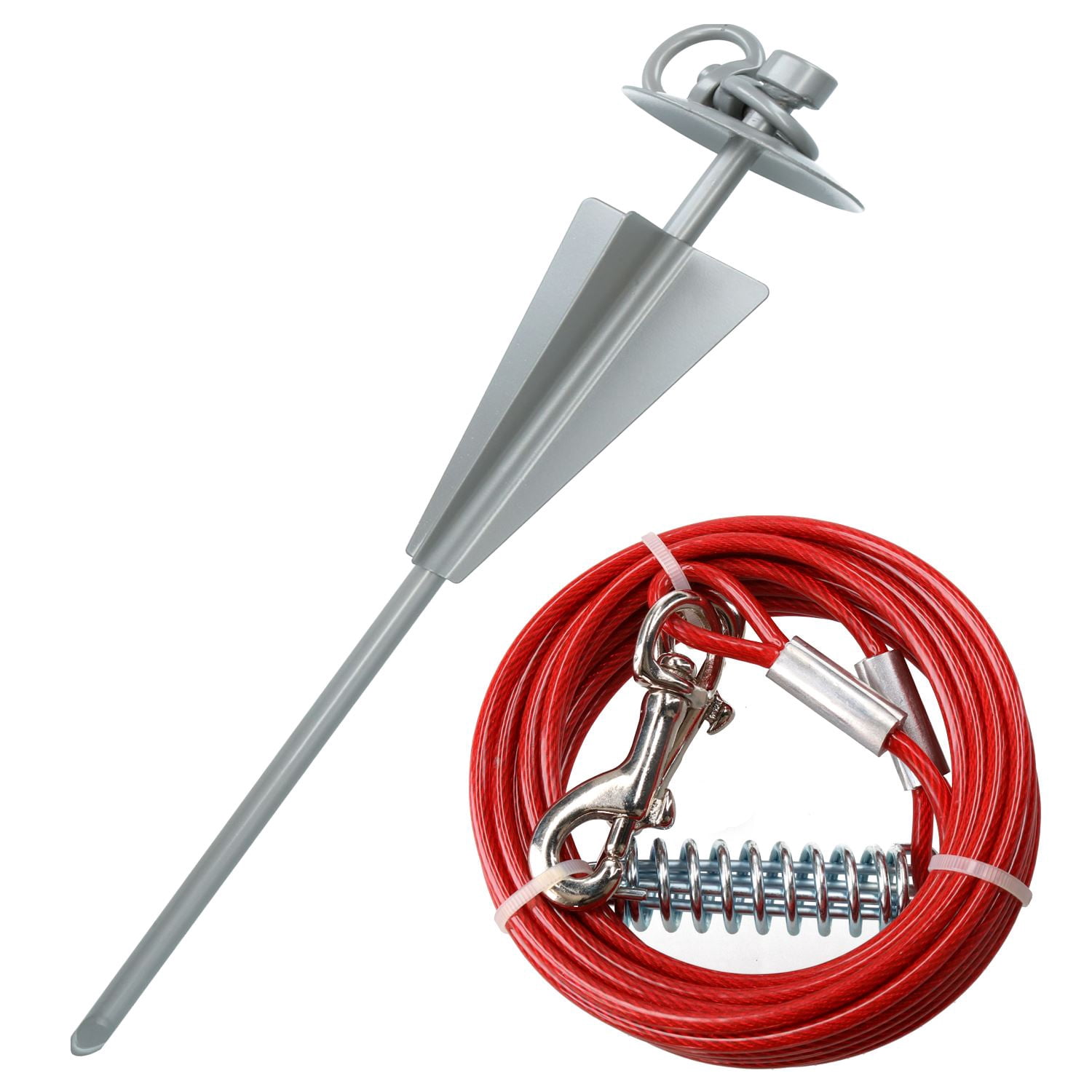 Extra Strong Dog Stake Out Spike & 10ft Weather Resistant Tie-Out Cable ...