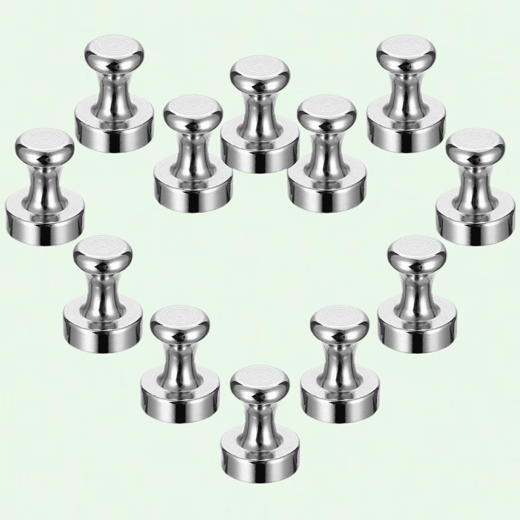 Extra Strong Fridge Magnets, 12 Pack Heavy Duty Metal Magnetic Push ...