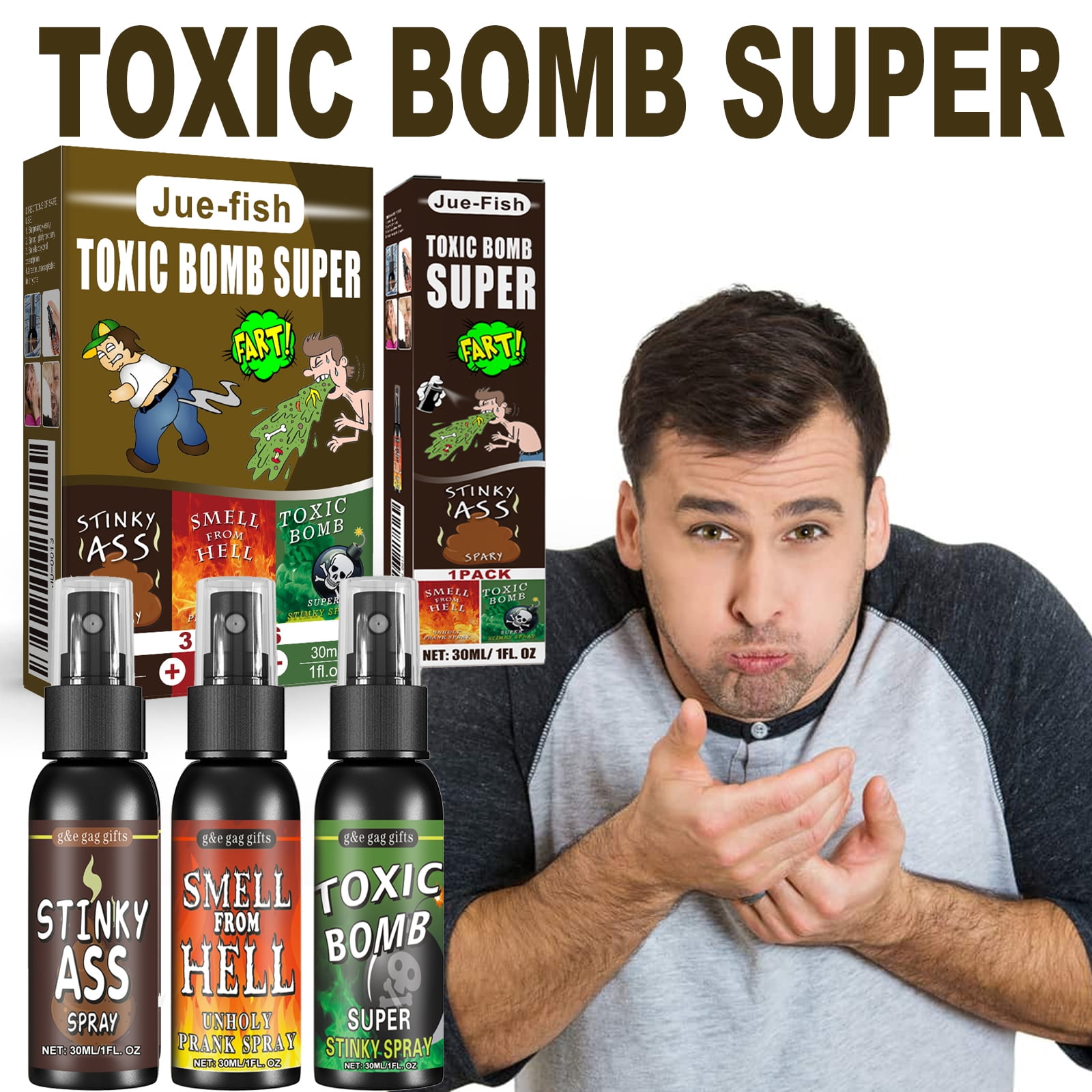 Extra Strong Prank Stuff & Joke Toys, 3 Pack Stink Spray Super Strong ...