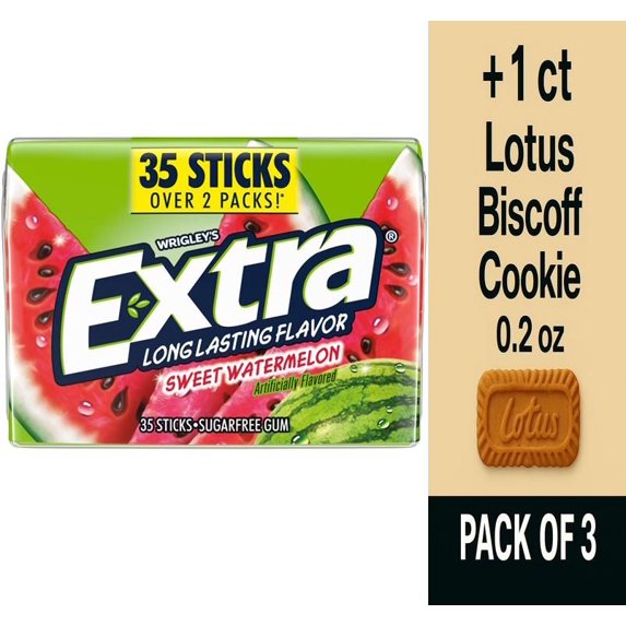 Extra Sweet Watermelon Sugar Free Chewing Gum Mega Pack 35 pc - Pack of ...