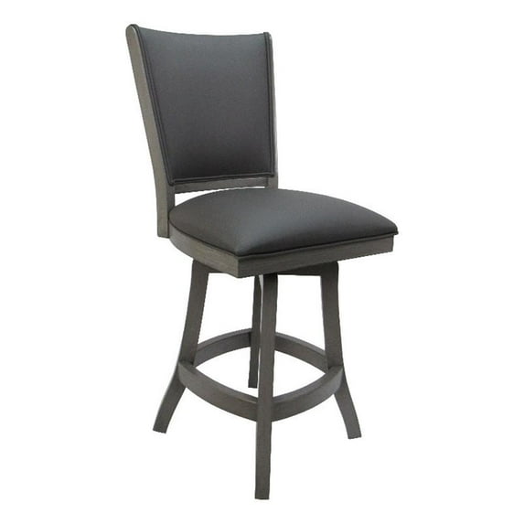 Extra Tall 34" Swivel Wood Bar Stool without Arms - Coco Grey Vinyl on ...