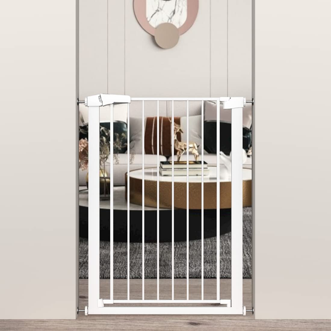 Extra Tall 38" Baby Gate Stand -29.53"-32.28" Wide Metal Walk Through ...