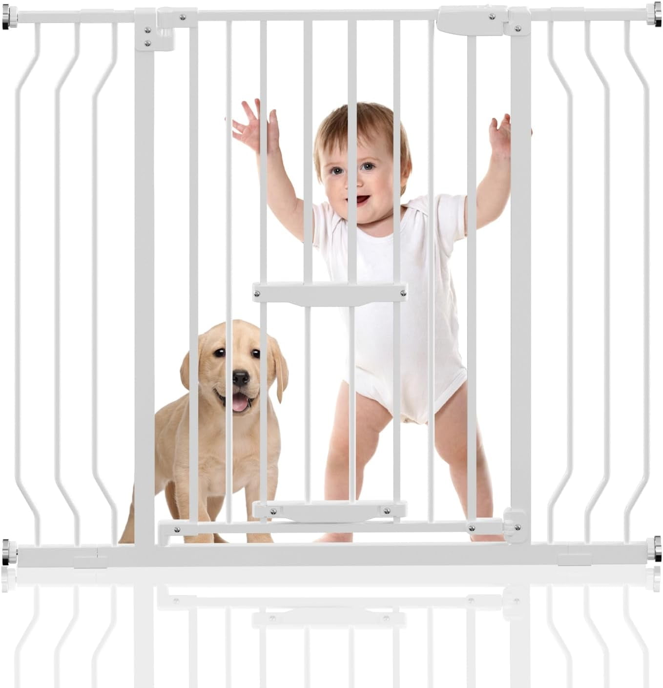 Extra Tall Baby Gate with Cat Door - Upgraded 29.5-43" Wide Child Gate ...