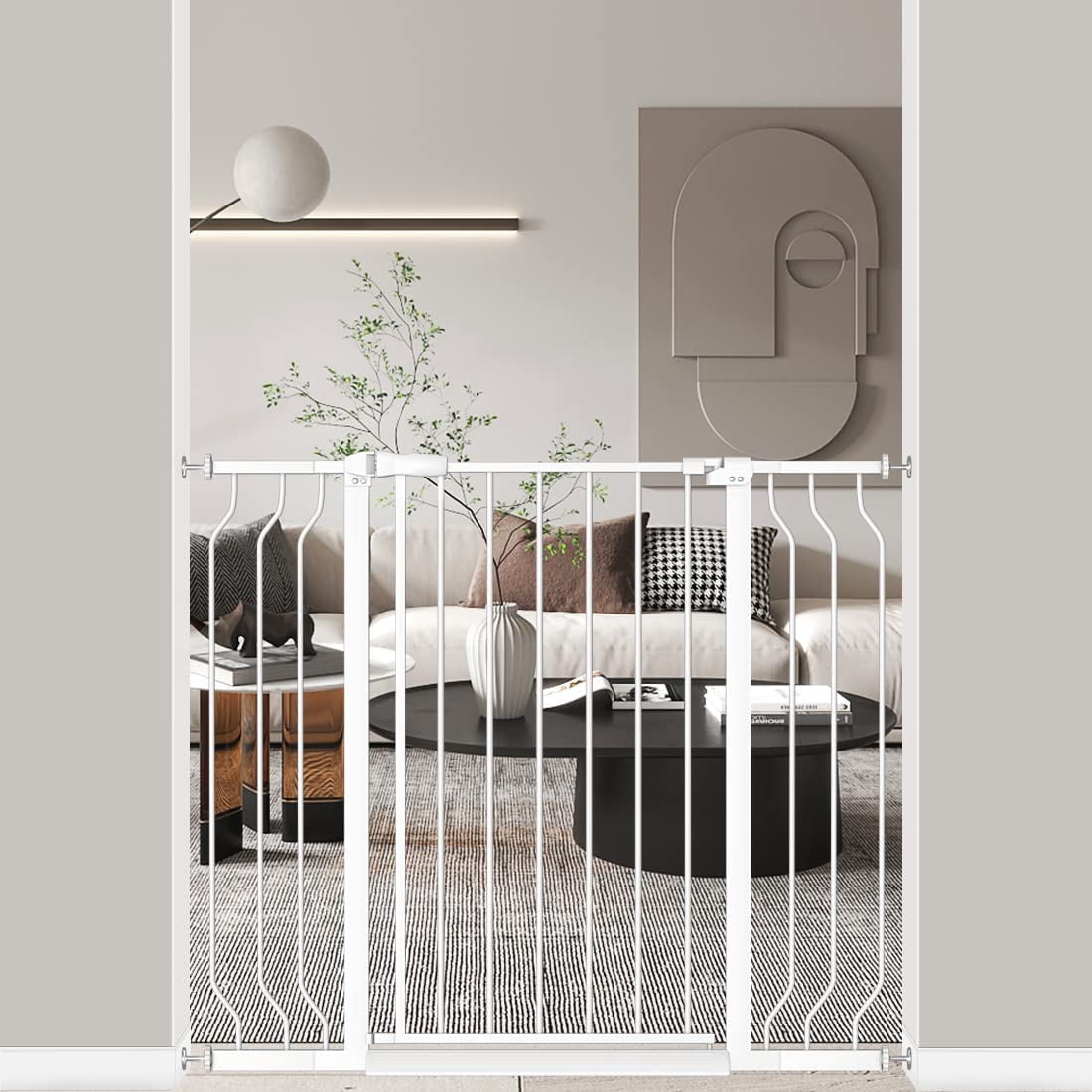 Extra Tall Baby Gate with Door, Stand 38" Tall, 38.5-43.3 Inch Wide ...
