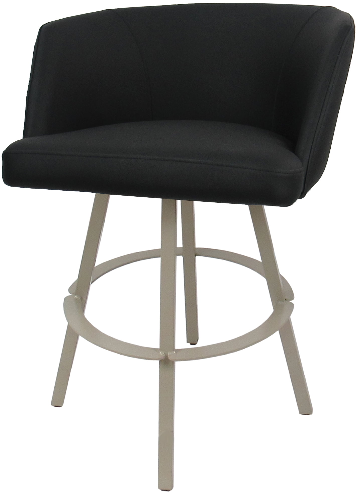 Extra Tall Bar Stool Swivel Metal 34" Seat - Joey - Black Vinyl - Beige ...