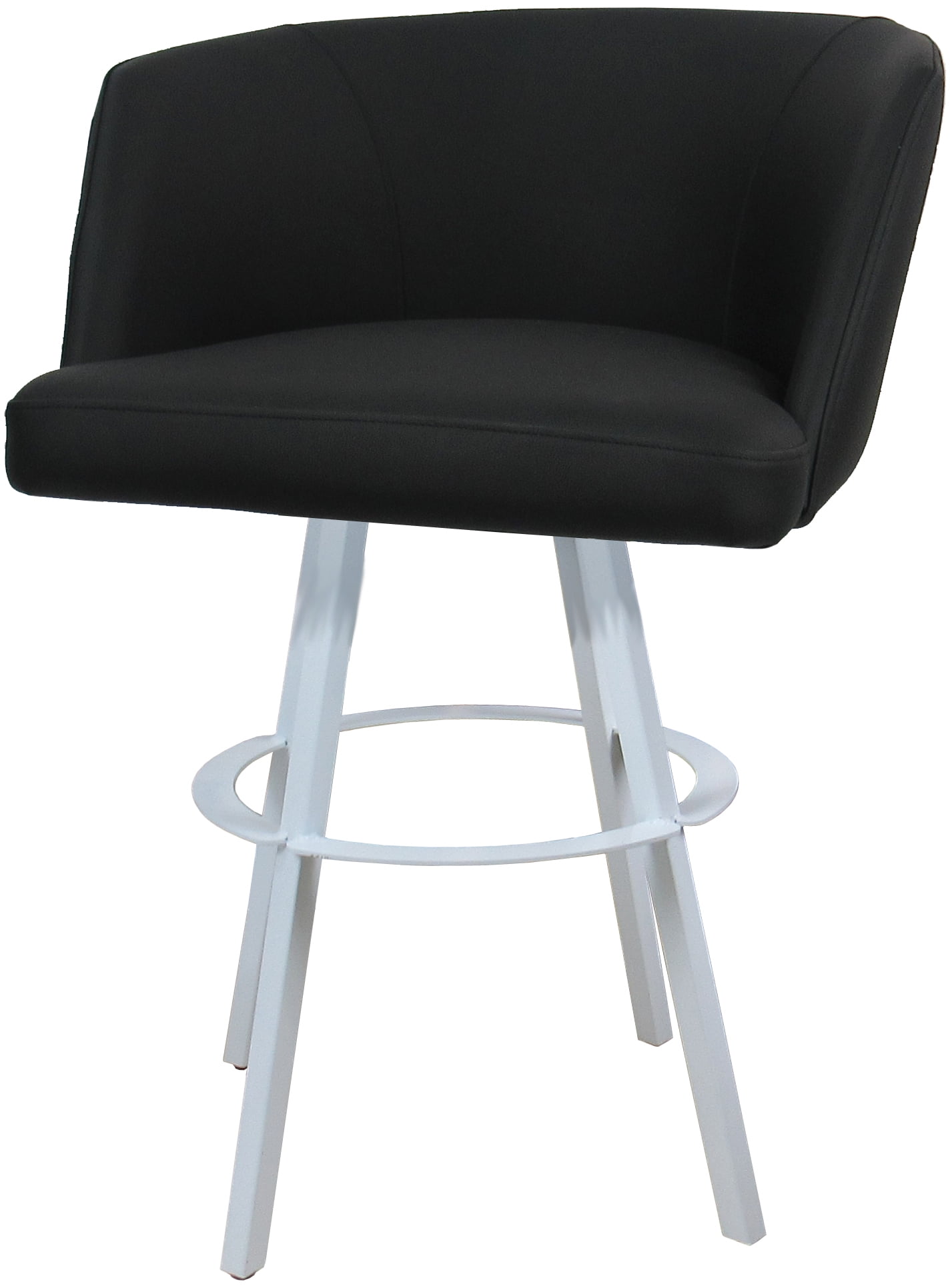 Extra Tall Bar Stool Swivel Metal 34" Seat - Joey - Black Vinyl - White ...