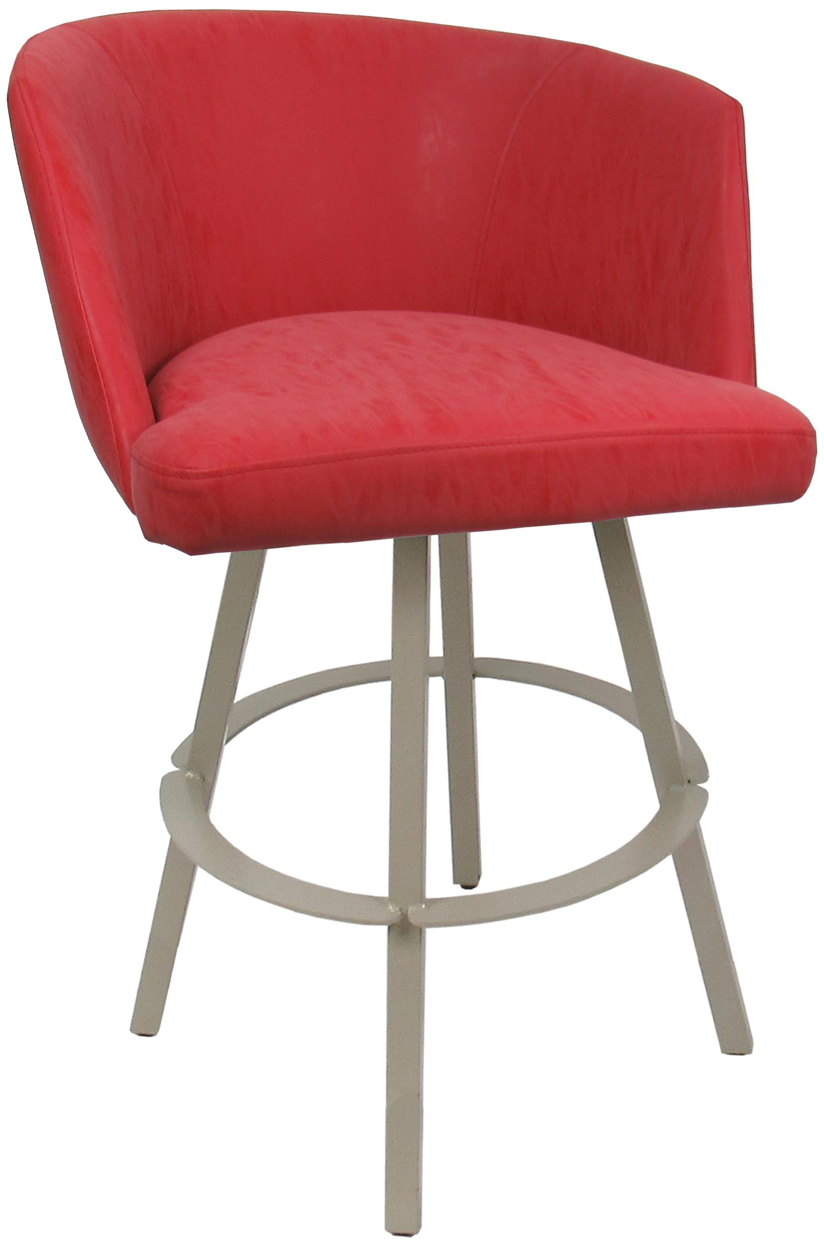 Extra Tall Bar Stool Swivel Metal 34" Seat - Joey - Ruby Vinyl Red ...