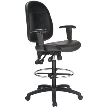 Emma + Oliver Mid-Back Blue Mesh Ergonomic Drafting Chair with Foot ...