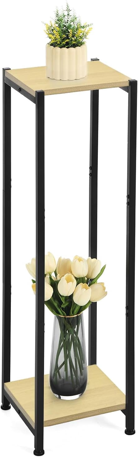 Extra Tall Stand Indoor,40 Inch Stands,2 Tier Stand with ,Yellow Oak ...